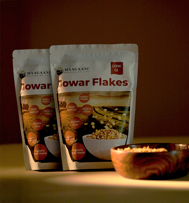 Low GI Jowar Flakes 250gms BUY ONE GET ONE FREE – Maagaani